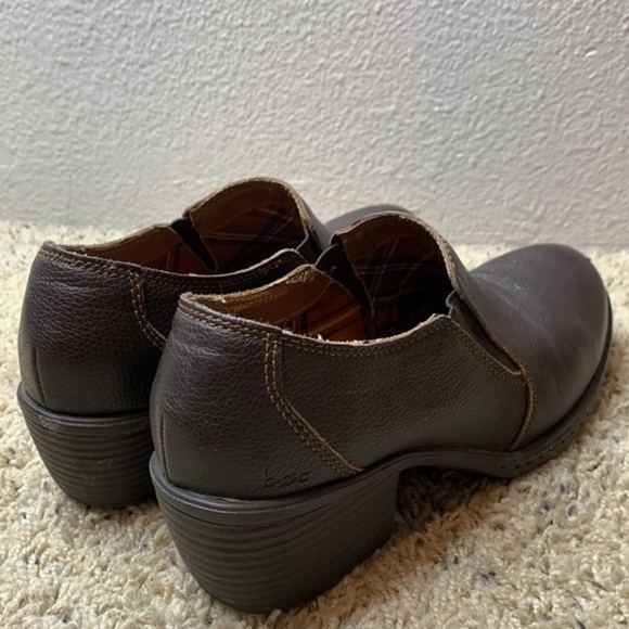 boc | Shoes | Boc Born Concepts Leather Brown Slip On Low Stacked Heel ...